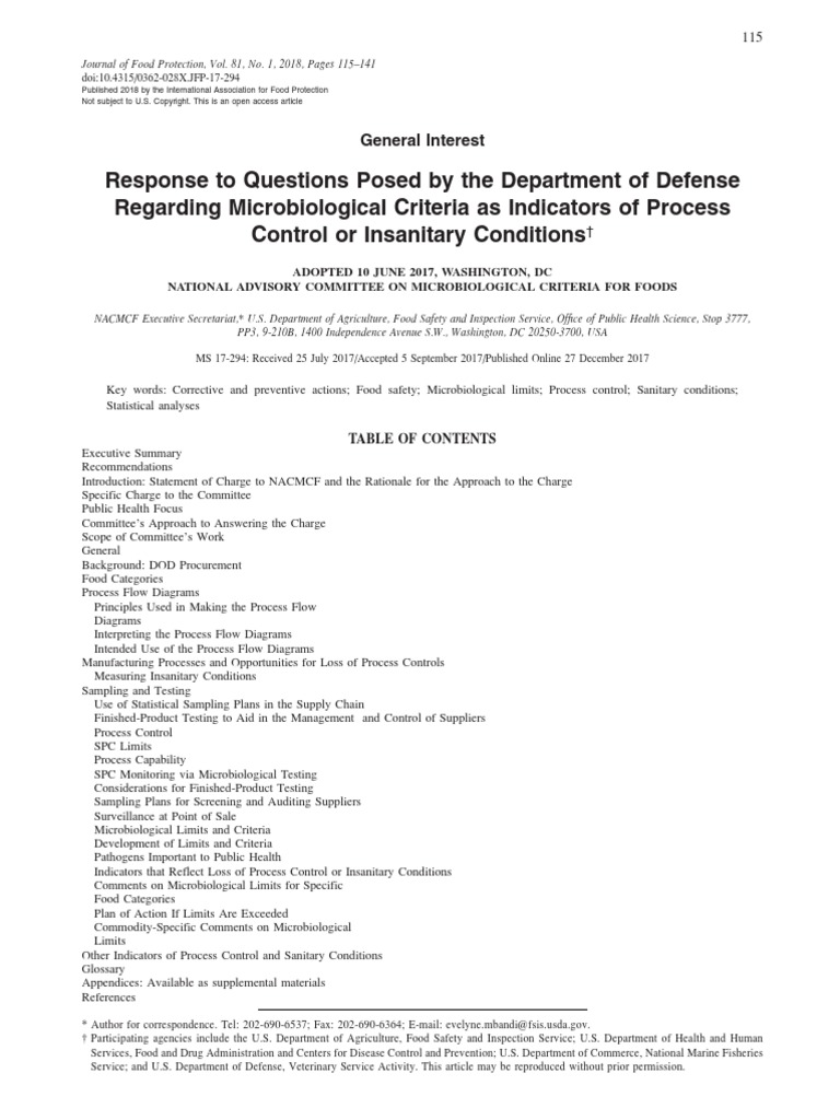 Nacmcf JFP 17 294 | PDF | Food Safety | Hazard Analysis And Critical ...