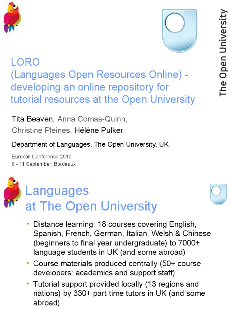 LORO: Online Language Resource Repository | PDF | Tutorial | Crowdsourcing