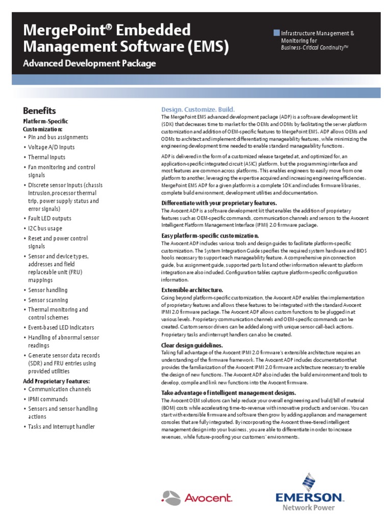 Mergepoint Embedded Management Software (Ems) : Advanced Development ...