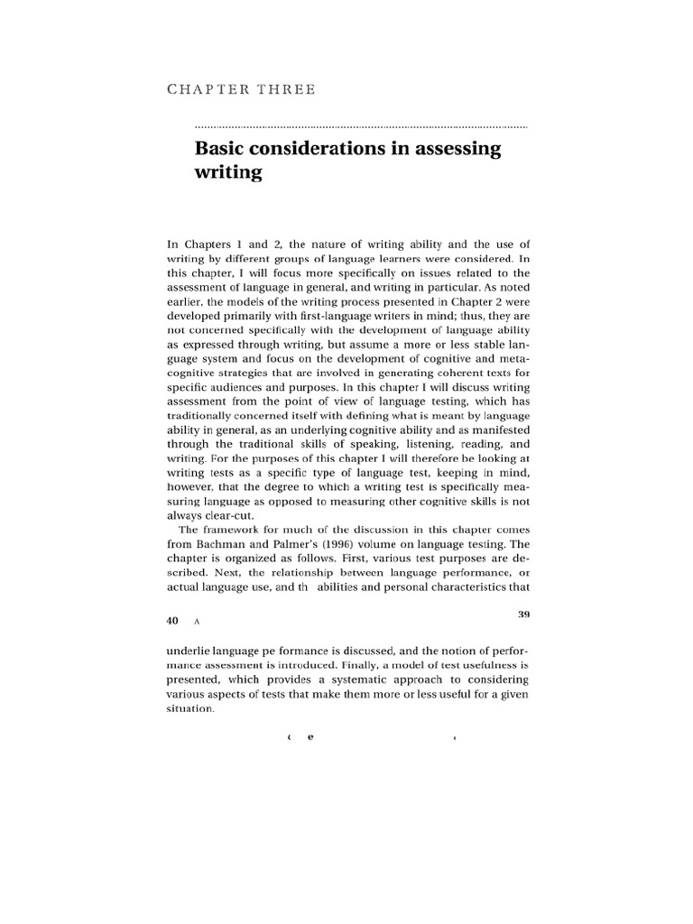 Sara Cushing Weigle (2002) - Basic Considerations in Assessing Writing | PDF