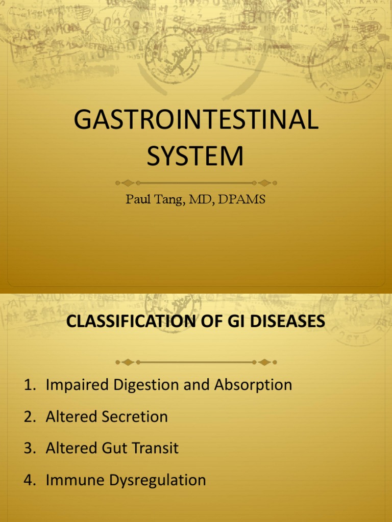 Overview of GI Disease Classifications | PDF | Gastrointestinal Tract ...