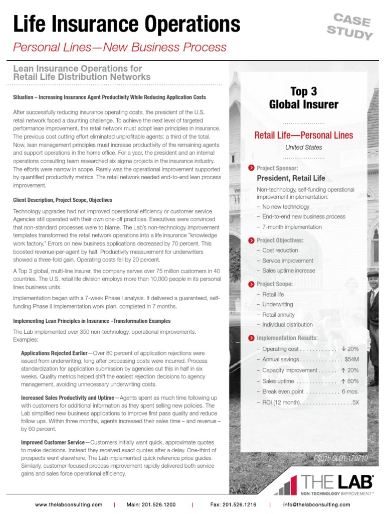 LEAN Insurance Operations | PDF | Lean Manufacturing | Insurance