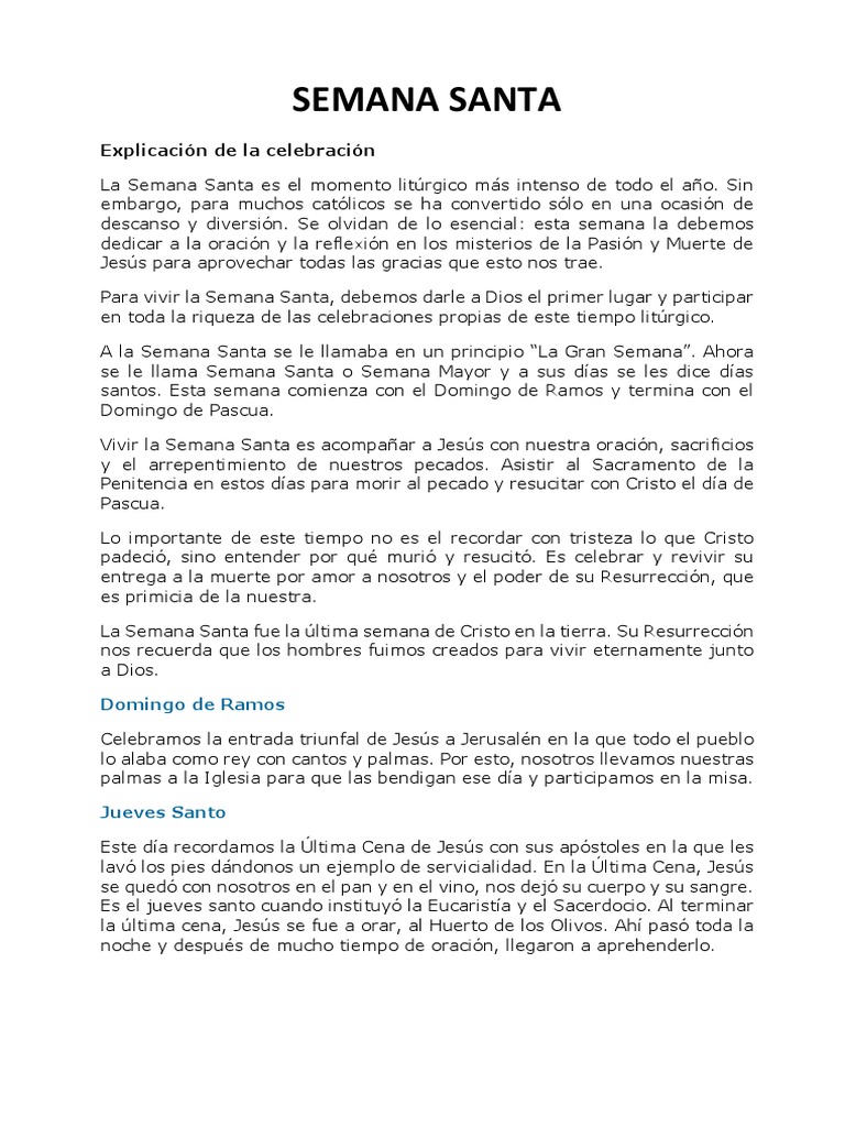 Guía para Vivir la Semana Santa | PDF | Pascua de Resurrección | La ...