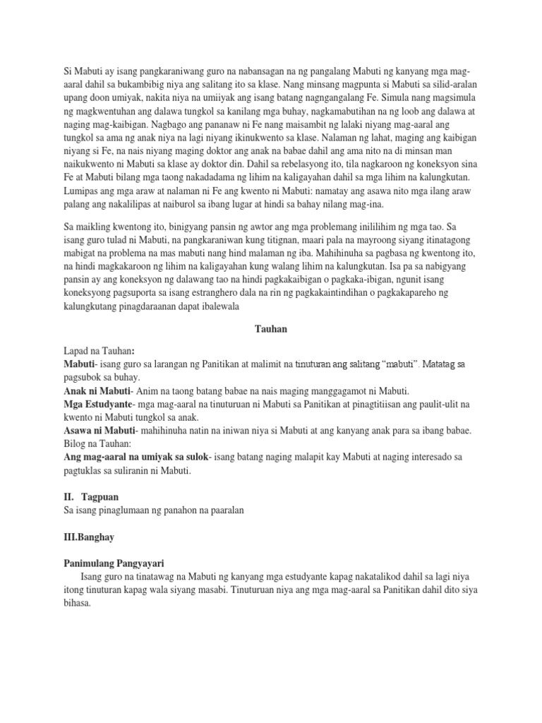 Kuwento Ni Mabuti | PDF