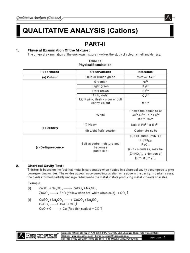 Qualitative Analysis | PDF | Hydroxide | Precipitation (Chemistry)