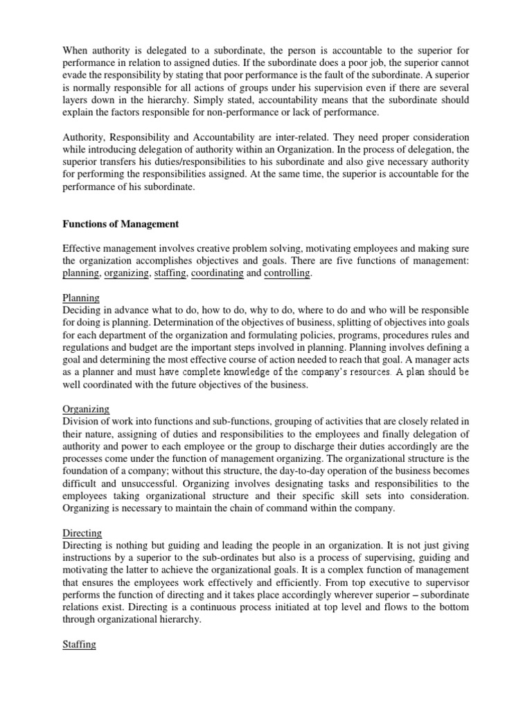 Functions of MGMT | PDF | Human Resources | Hierarchy