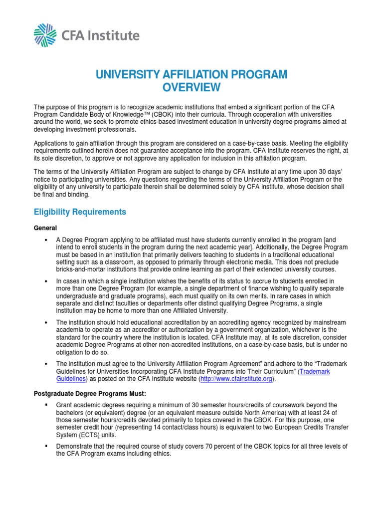 University Affiliation Program Overview | PDF | Academic Degree ...