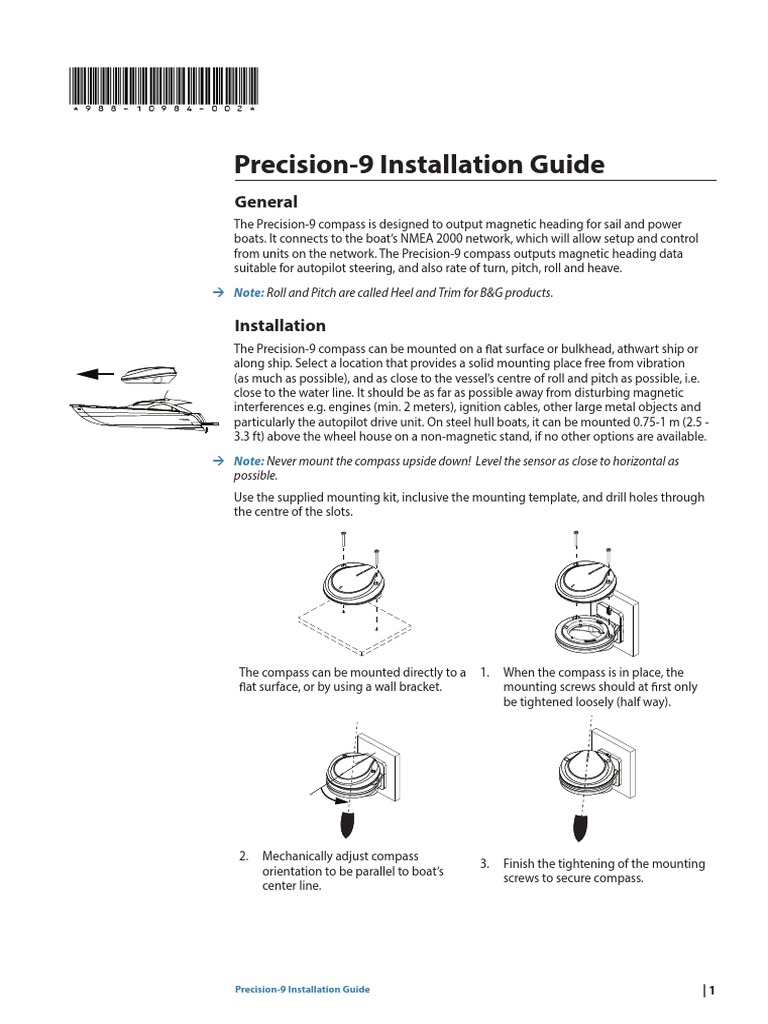 Precision-9 IG EN 988-10984-002 | PDF | Compass | Calibration
