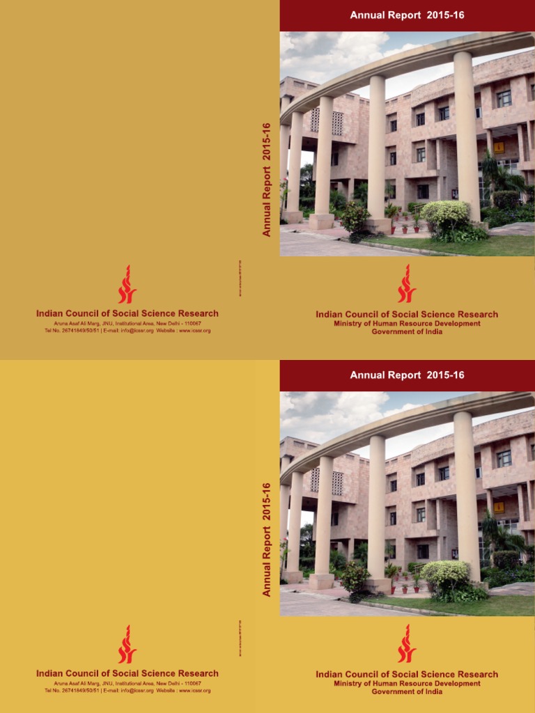 ICSSR Annual Report2015 16 | PDF | Libraries | Academia
