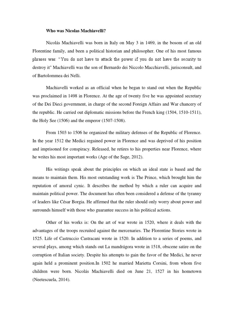 A Comprehensive Biography of Renaissance Philosopher and Political ...