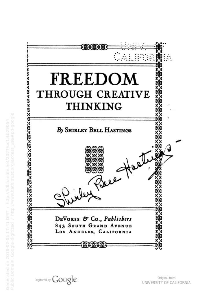 Freedom Through Creative Thinking - Part1 | PDF | Idea | Thought