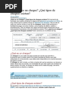 Tipos y uso de cheques en Chile | PDF | Cheque | Bancos