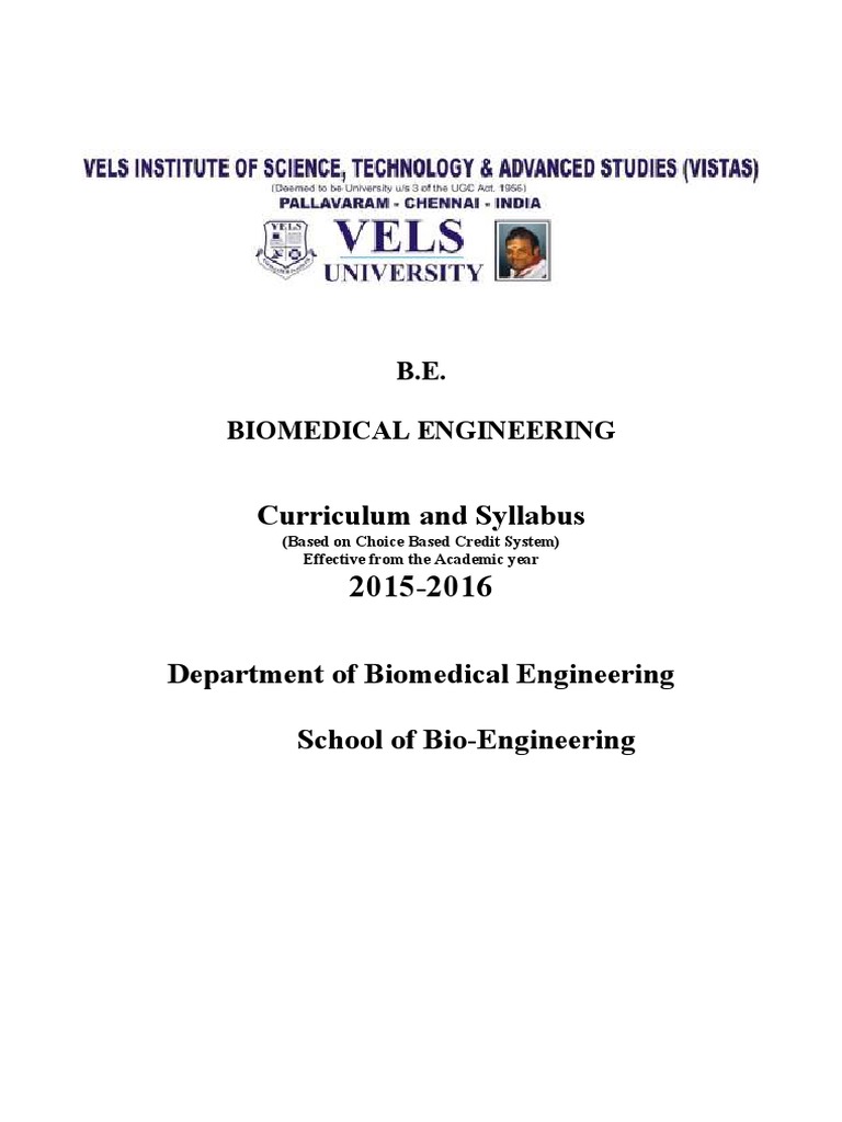 Biomedical Engineering Syllabus Overview | PDF | Biosynthesis | Metabolism