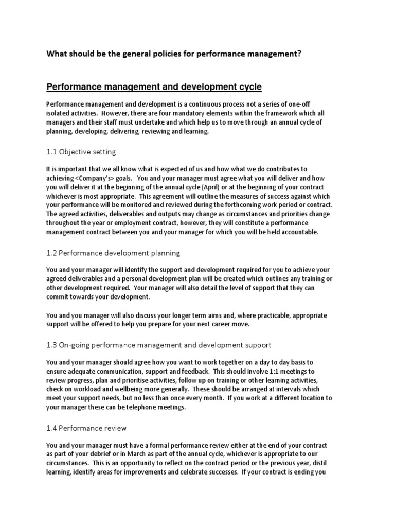 General Performance Appraisal Policy | PDF | Performance Management ...