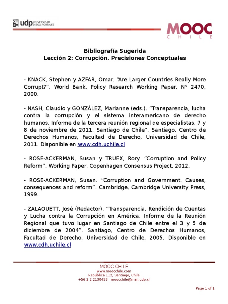 Bibliograf A Sugerida Lecci N 2 Corrupci N Precisiones Conceptuales | PDF