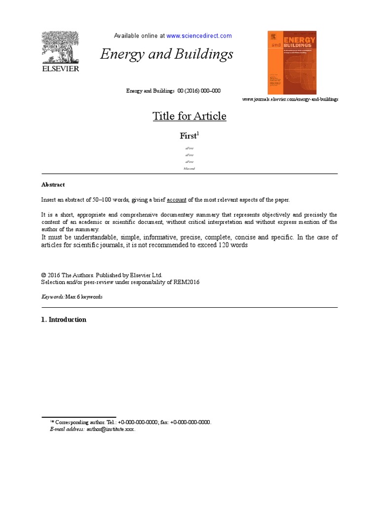 Template - Energy and Buildings | PDF | Typefaces | Microsoft Word