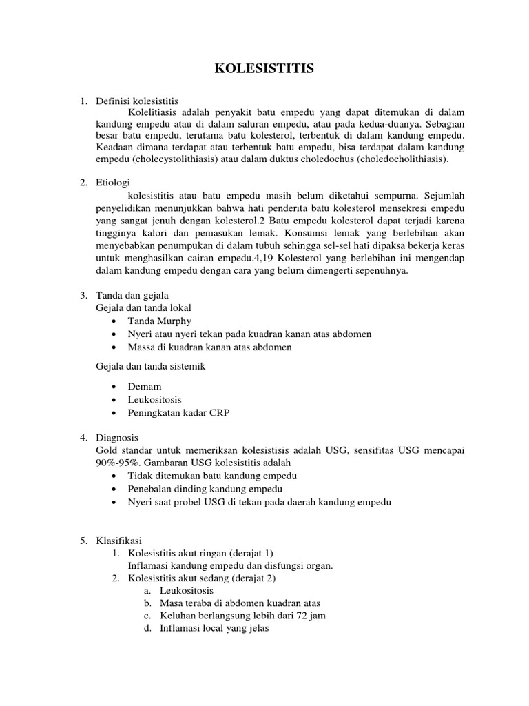 KOLESISTITIS | PDF