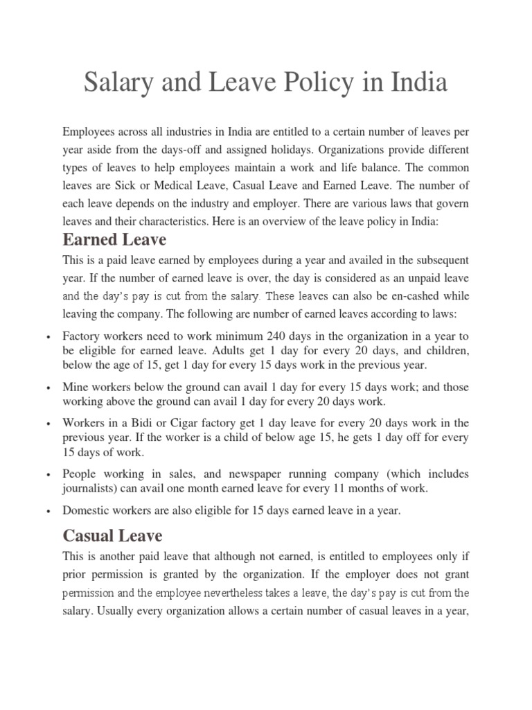 salary-and-leave-policy-in-india-pdf-sick-leave-employment