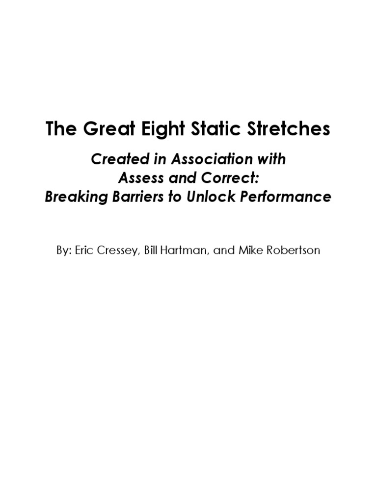 The Great Eight Static Stretches PDF | PDF | Anatomical Terms Of Motion ...