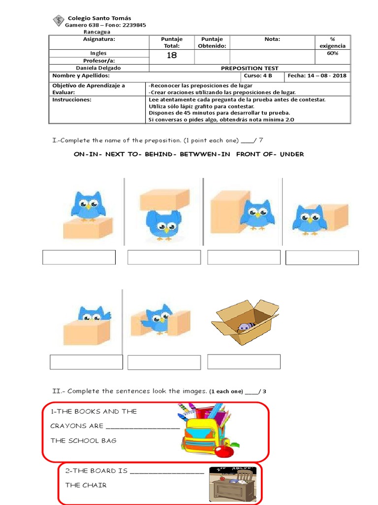 Prueba Preposiciones