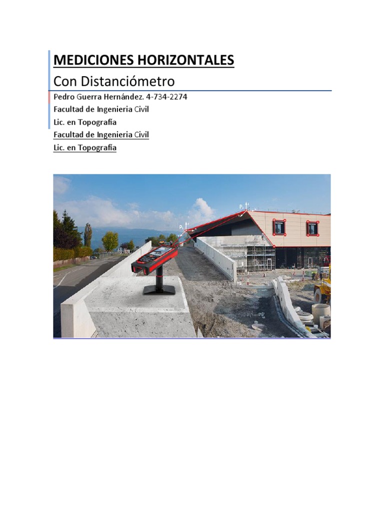 Mediciones Horizontales Con Distanciometro | PDF | Medición | Topografía