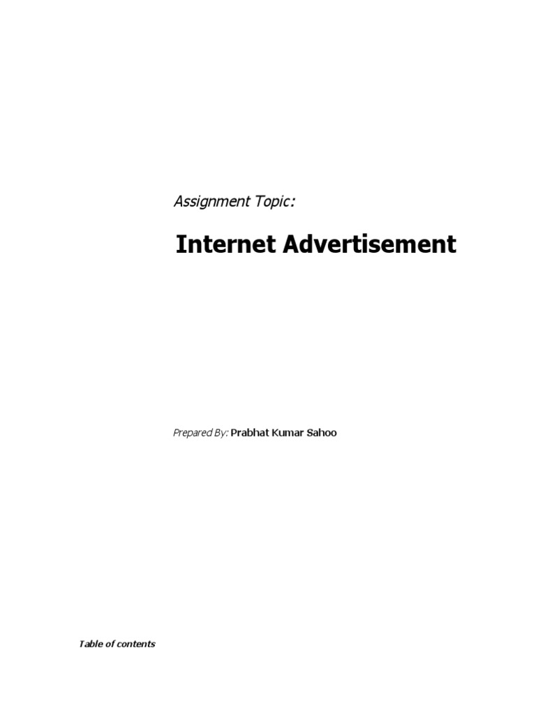 Advertisement and Sales Promotion - Internet Advertising | PDF | Online ...