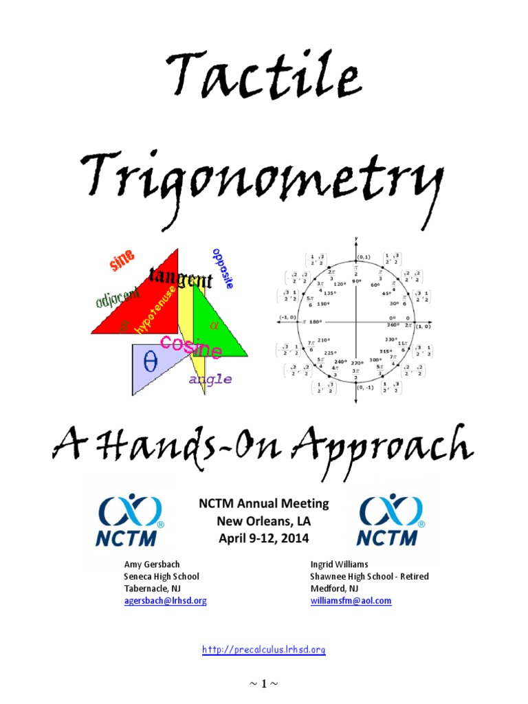 Tactile Trigonometry Handout | PDF | Tide | Trigonometric Functions
