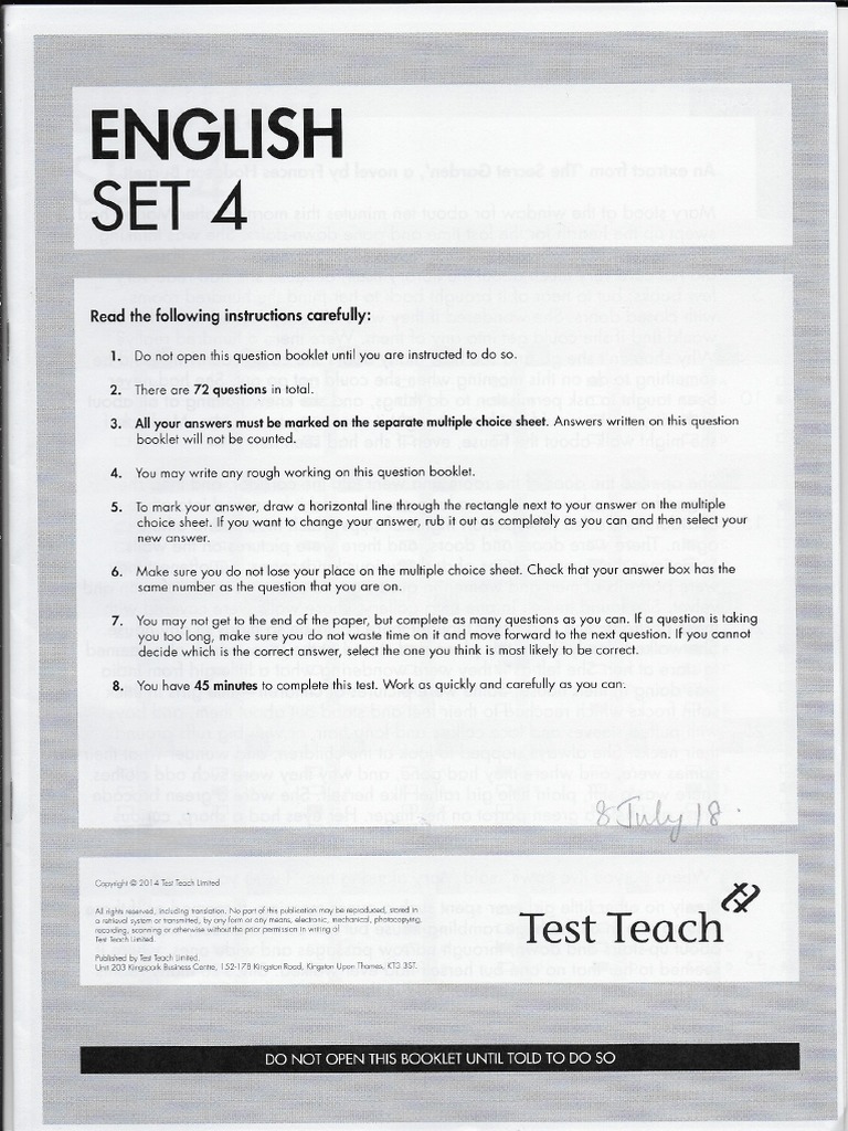 Test Teach English SET 4 | PDF
