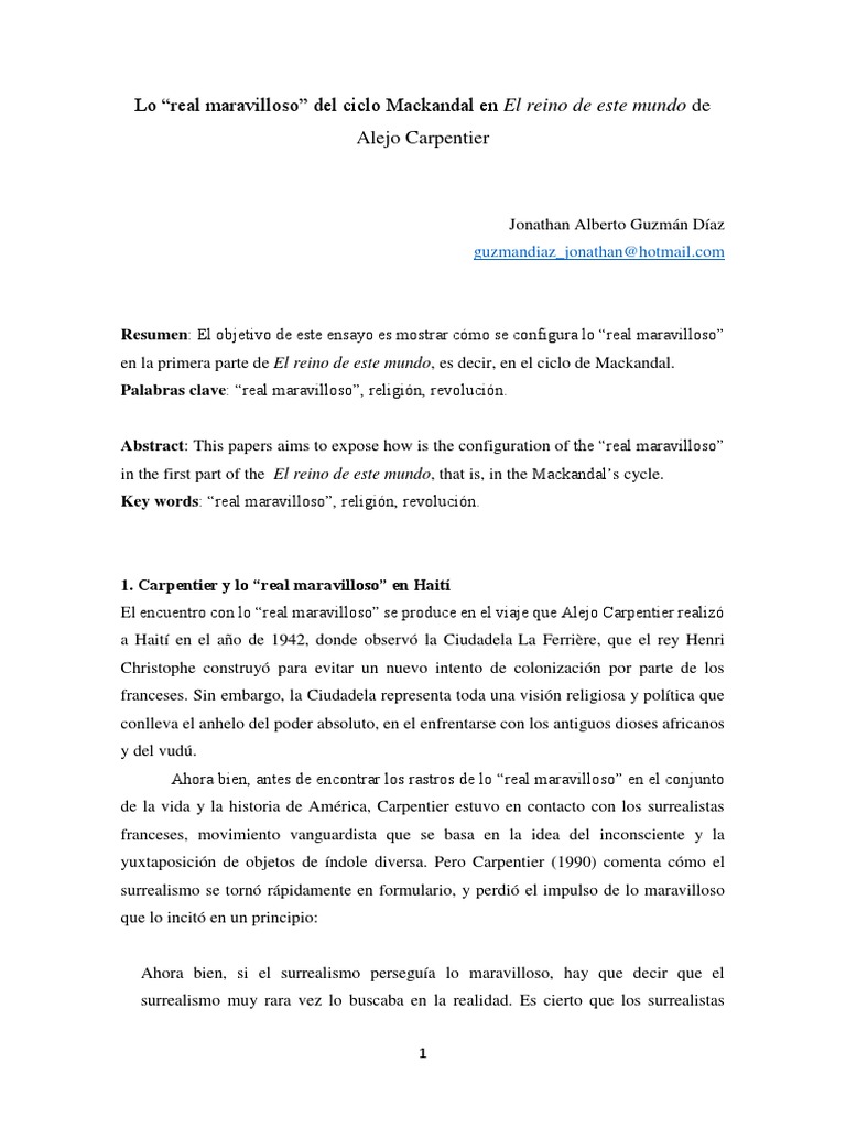 Alejo Carpentier y Lo Real Maravilloso | PDF | Science | Ciencia filosófica