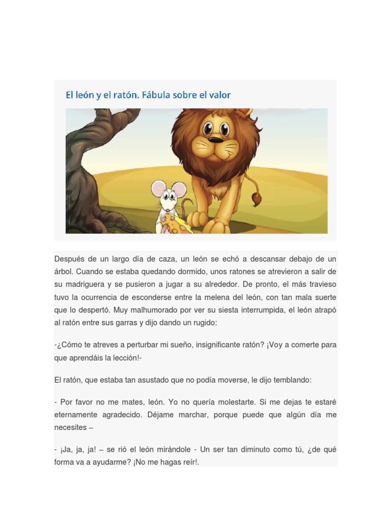 Fabula El Leon y El Raton | PDF