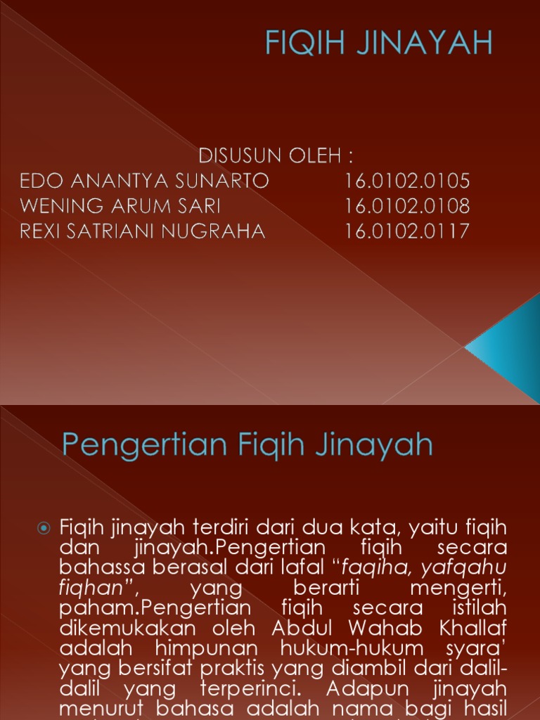 Fiqih Jinayah | PDF