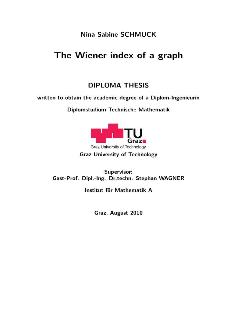 Wiener Index Calculation in Graphs | PDF | Graph Theory | Mathematical ...
