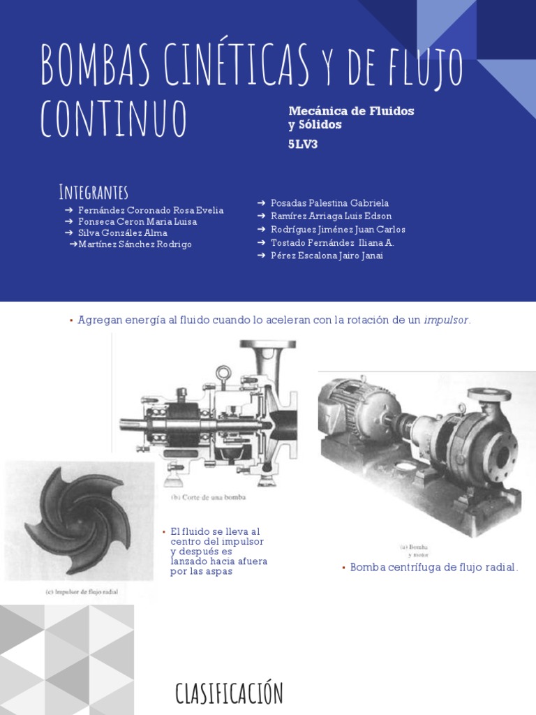 Bombas Cinéticas: Tipos y Ventajas | PDF | Mecánica de fluidos | Bomba