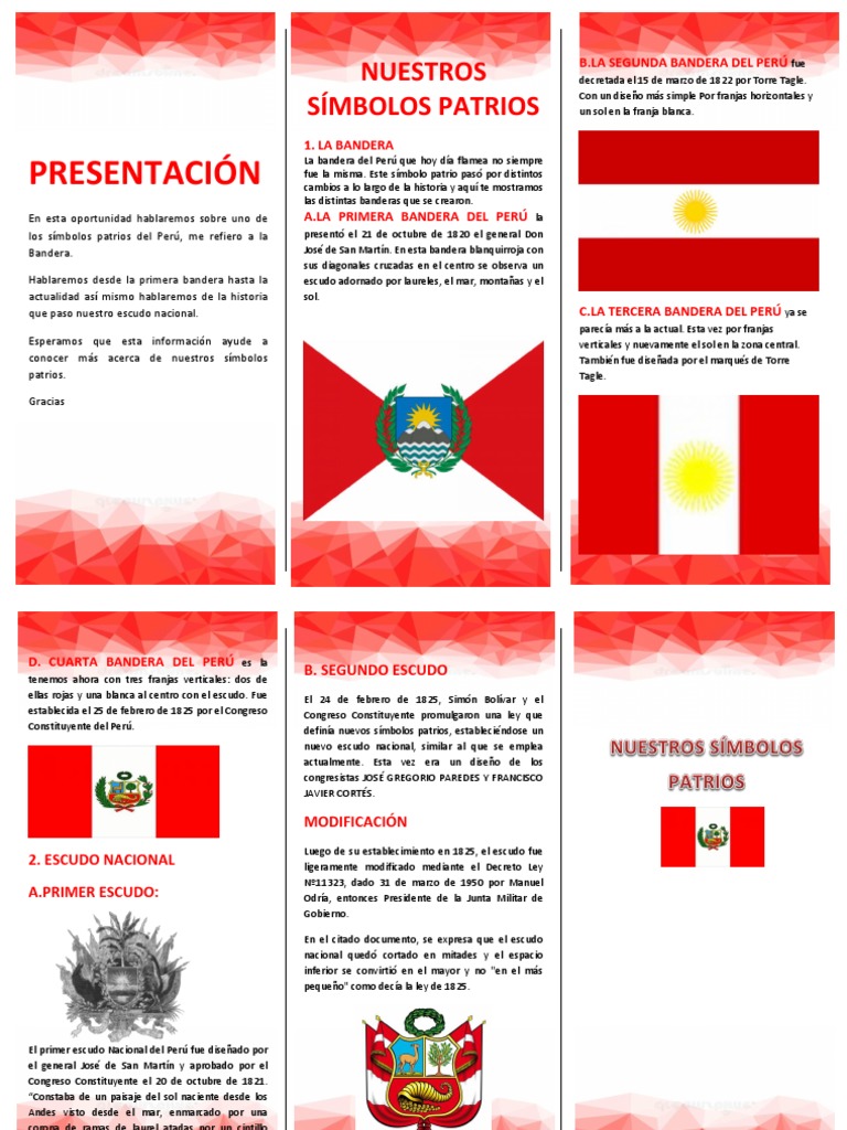 Triptico La Bandera Del Perú