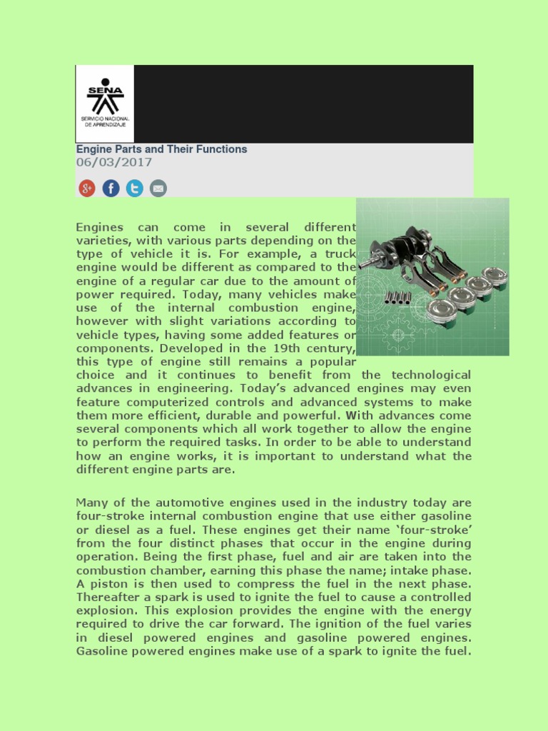 Reading Guía Engine Parts | PDF | Internal Combustion Engine | Piston