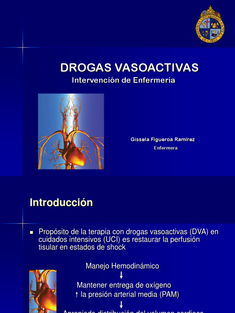 Drogas Vasoactivas | PDF | Medicamentos con receta | Corazón