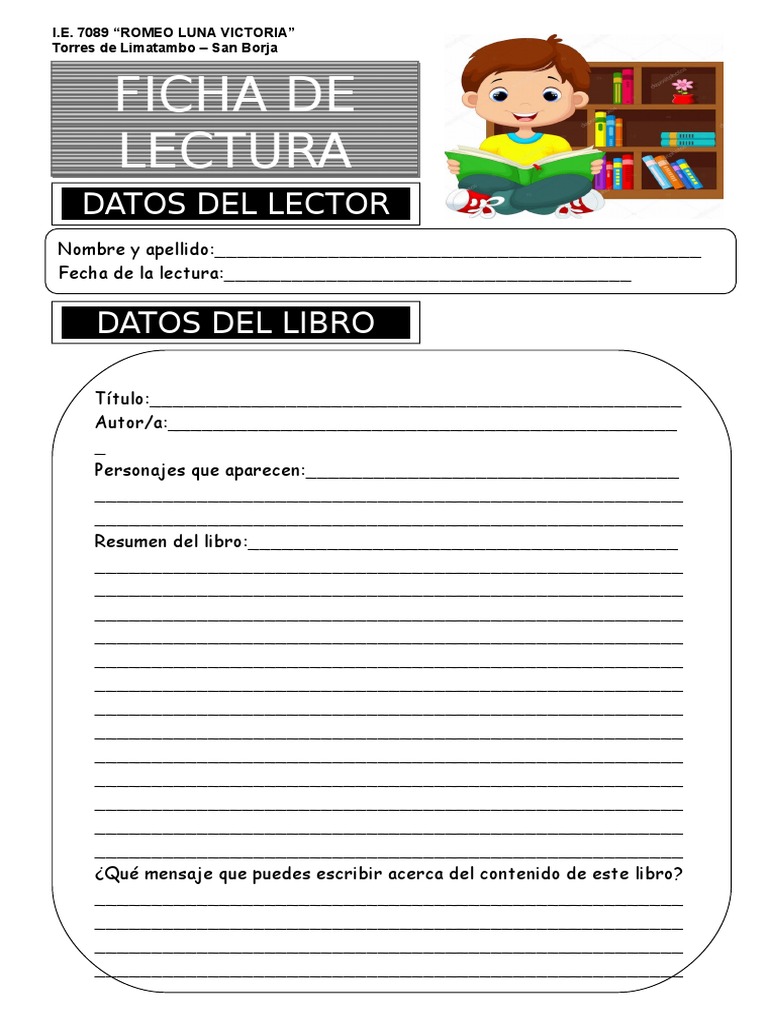 Ficha de Lectura - Biblioteca Escolar | PDF
