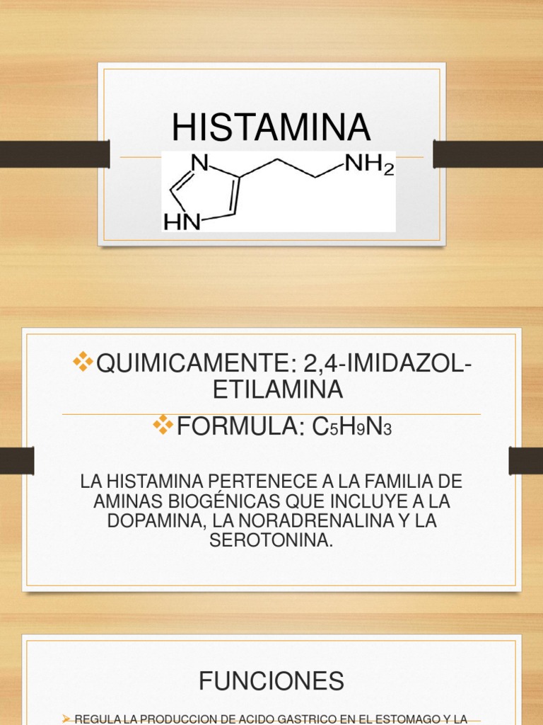 Funciones y Estructura de la Histamina | PDF