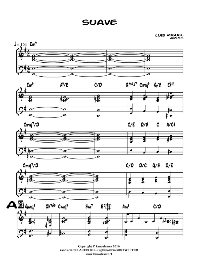 Luis Miguel - Suave Piano Score | PDF | Business