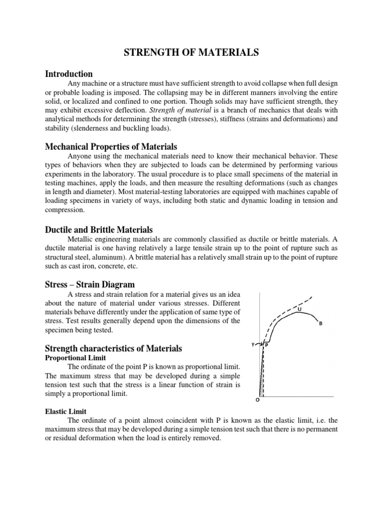 Strength of Materials - Mechanical Report | PDF | Deformation ...