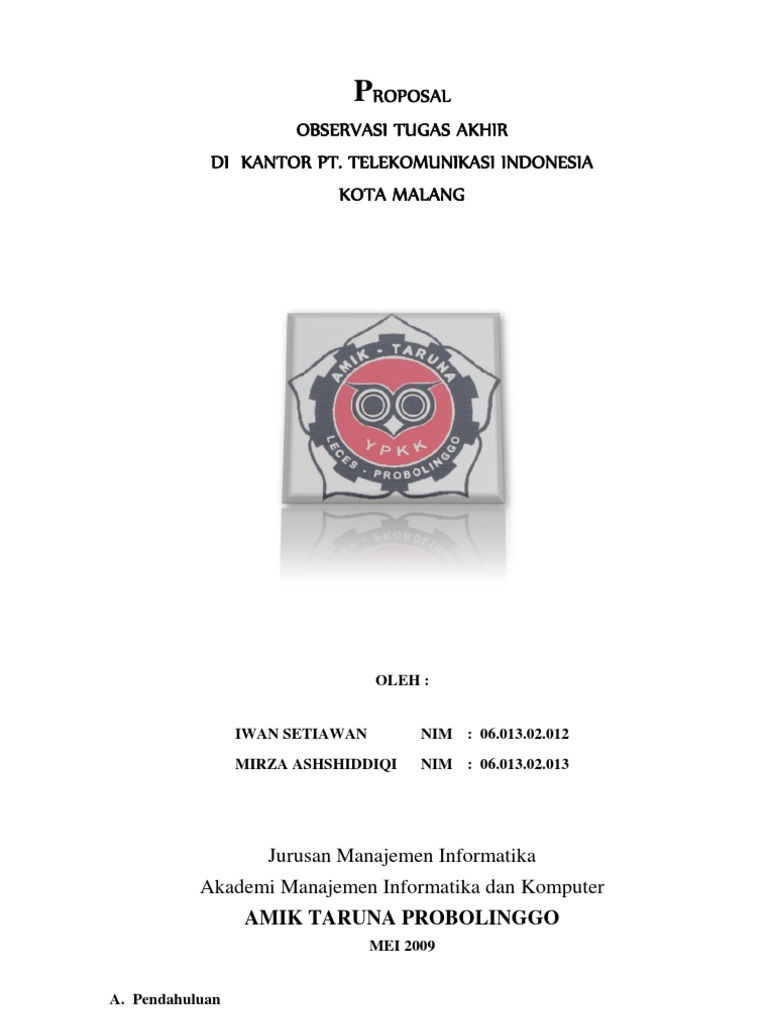 Observasi Tugas Akhir AMIK Taruna | PDF | Bisnis | Komputer