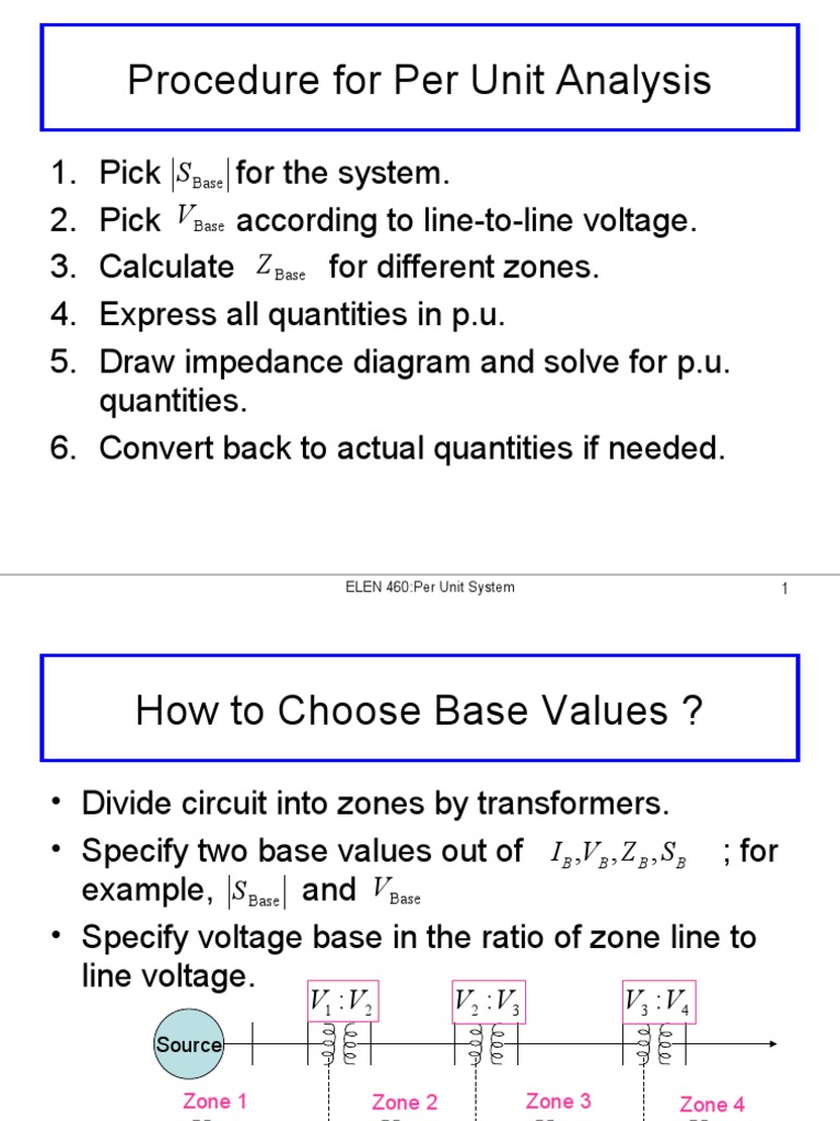 Per Unit System- Example