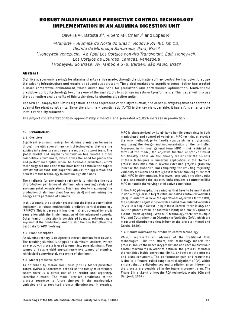 Alumina Digestion Unit Control Tech | PDF | Nature | Teaching Mathematics