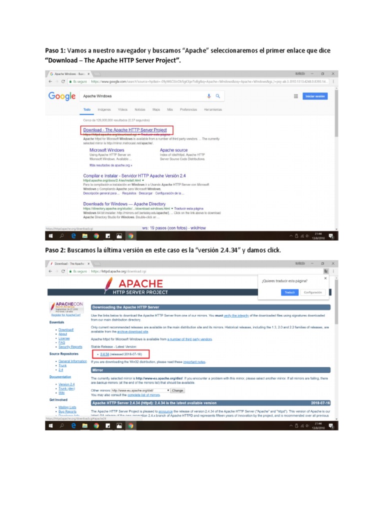 Guía de Instalación de Apache en Windows | PDF | Comillas | Servidor HTTP Apache