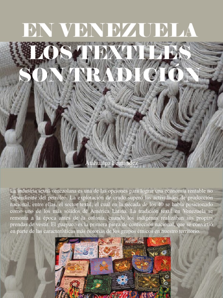 Atahualpa Fernández - en Venezuela Los Textiles Son Tradición | PDF ...