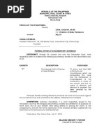 Sample Formal Offer of Evidence | PDF | Prosecutor | Common Law