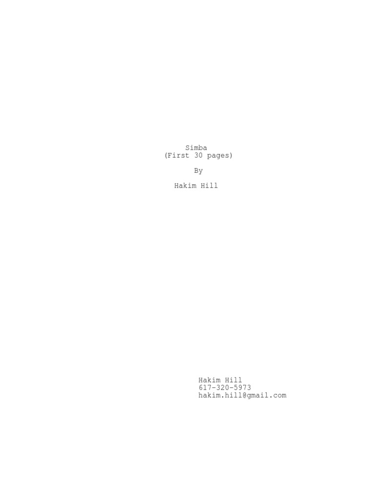 Simba (First 30 Pages) | PDF