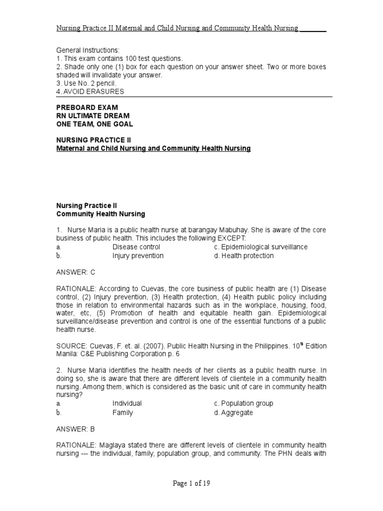 NP2 Nursing Practice Exam Questions | PDF | Nursing | Preventive Healthcare