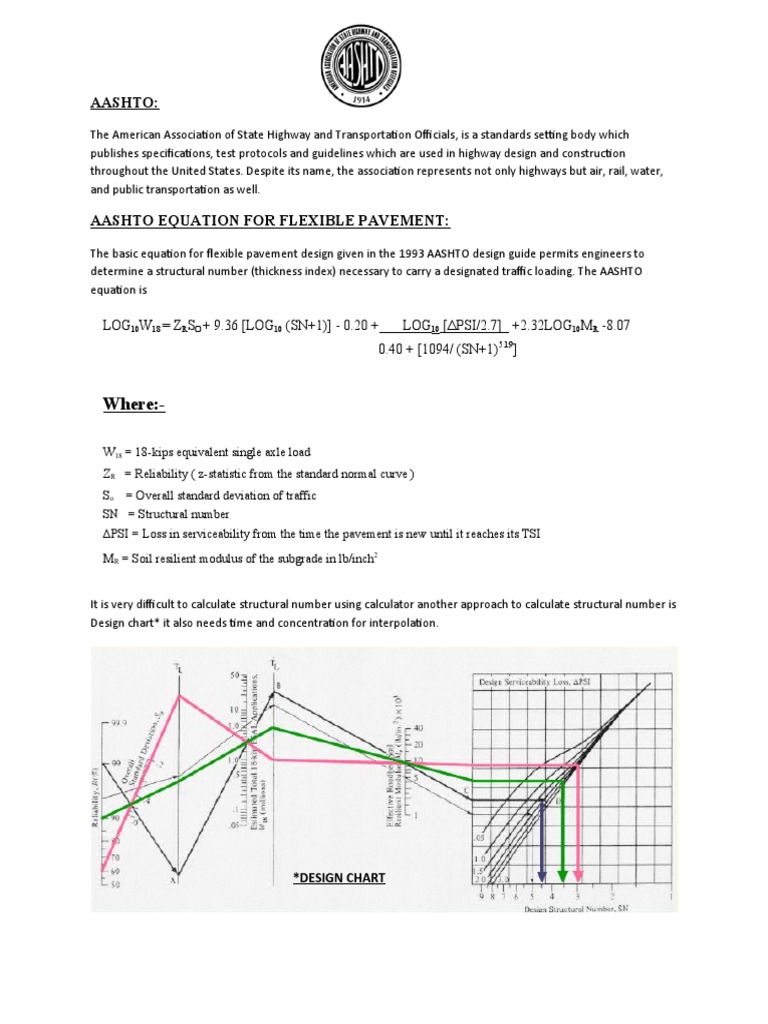 AASHTO Equation For Flexible Pavement. | PDF