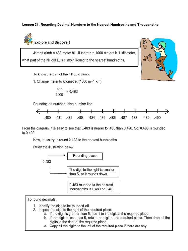Lesson 31. Rounding Decimal Numbers To The Nearest Hundredths and ...